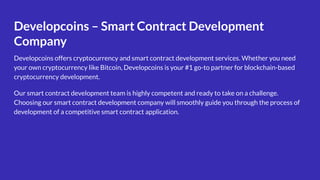 Smart contract development top considerations | PPT