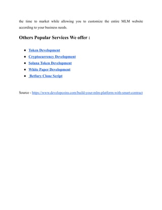 Smart Contract MLM Software to Build Your Decentralized MLM Platform ...