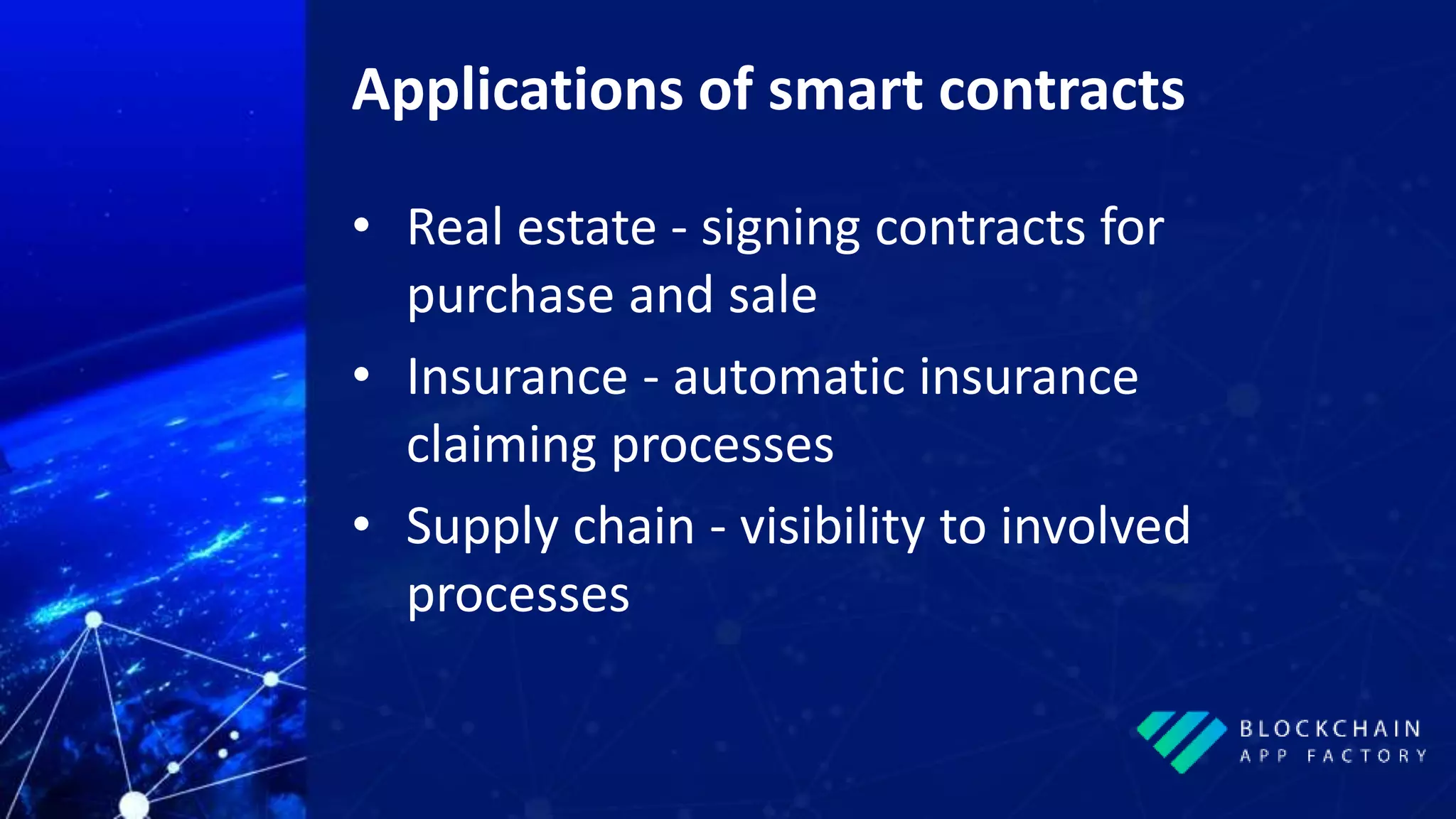 Ethereum Smart Contracts Blockchain App Factory Ppt 