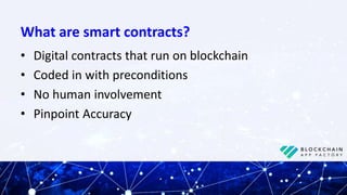 Ethereum Smart contracts - Blockchain App Factory | PPT