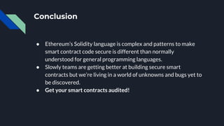 Smart Contract Security and Honey Pots | PPT