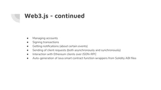 Smart contracts using web3.js