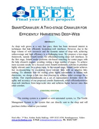 Smart crawler a two stage crawler | PDF