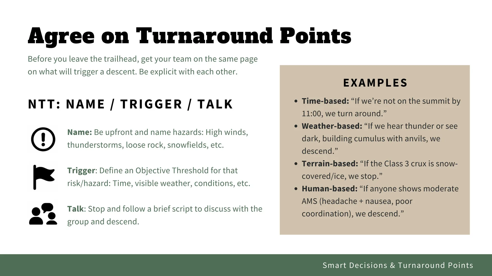 Smart Decision-Making and Turnaround Points in the Mountains: Mountain ...