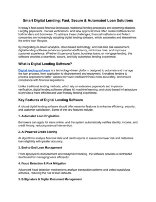 Smart Digital Lending_ Fast, Secure & Automated Loan Solutions.docx