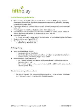 Smart din rail module product sheet 1.3 website | PDF