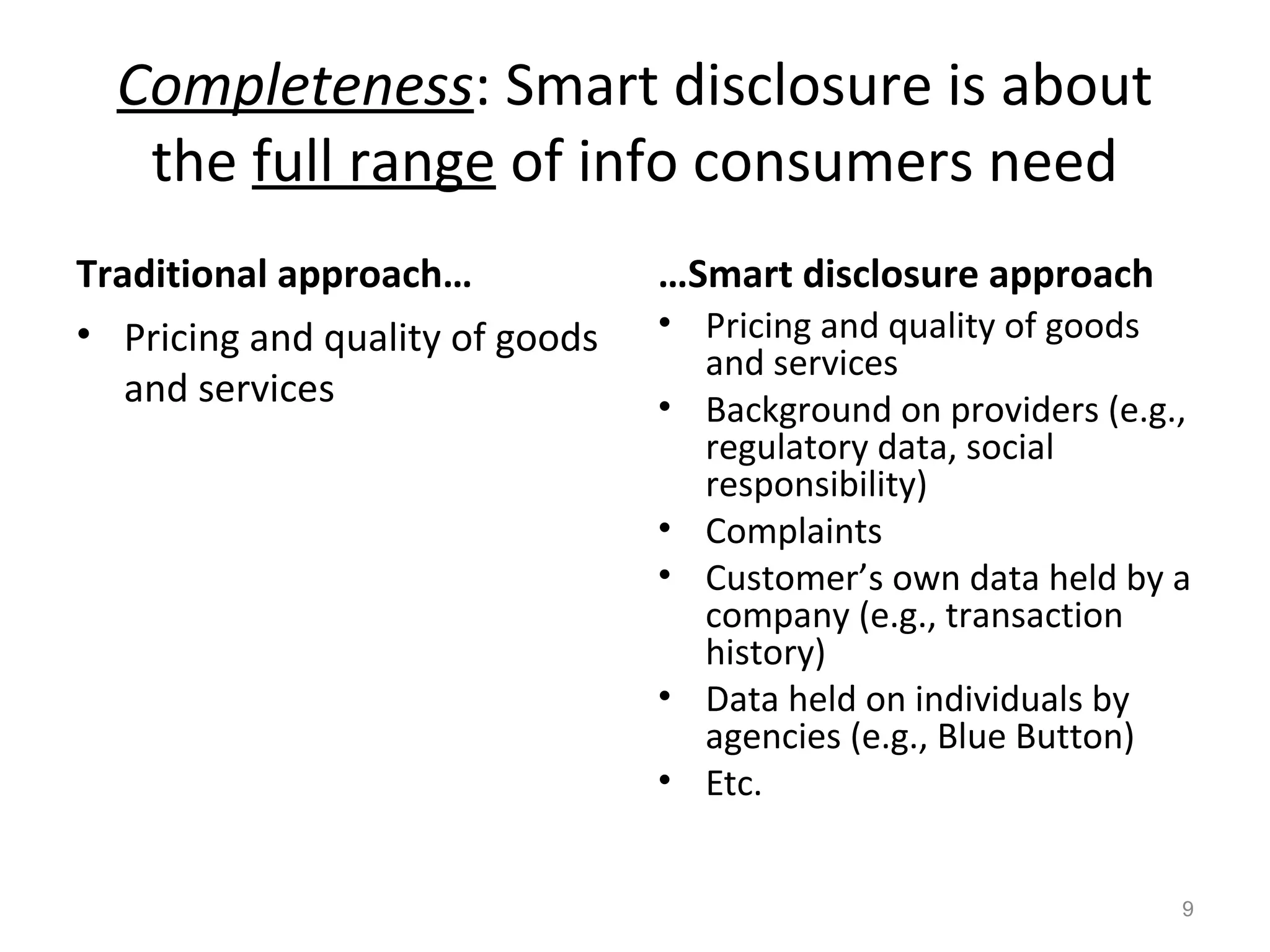 Smart disclosure ppt | PPT