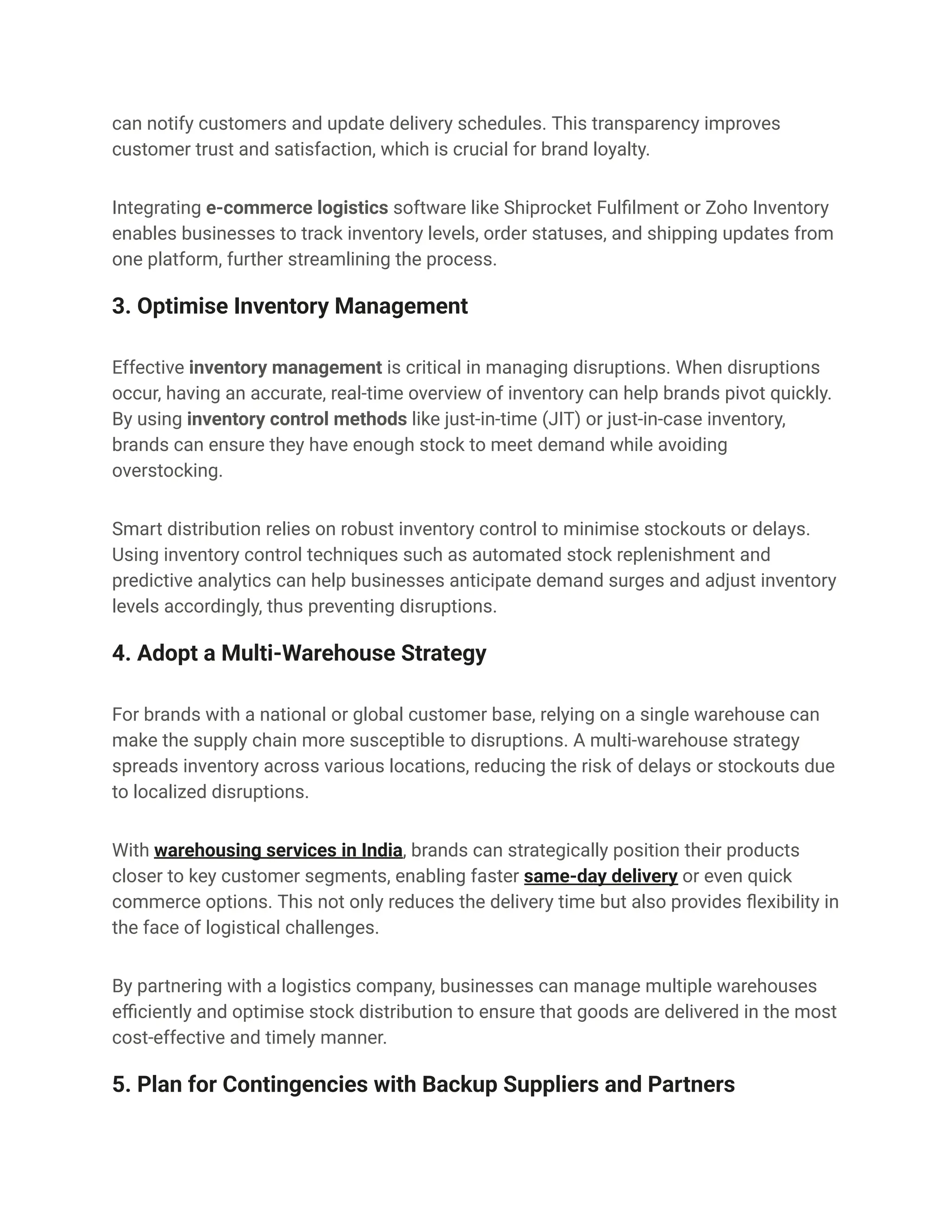 Smart Distribution: Managing Disruption-Prone Logistics | PDF