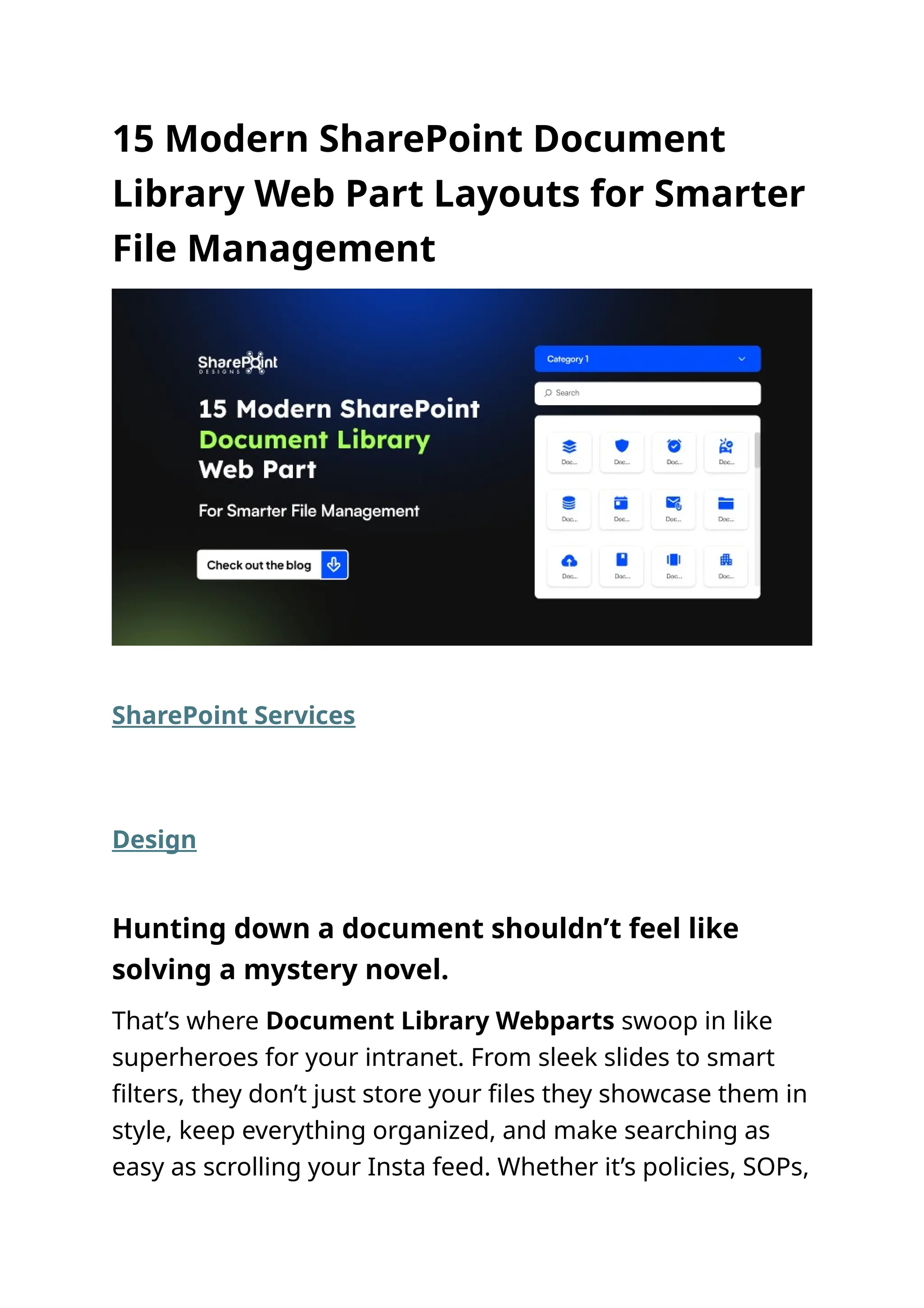 15 Modern SharePoint Document Library Web Part Layouts for Smarter File ...