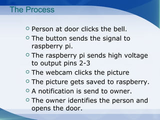 Smart doorbell - Using Raspberry pi | PPS