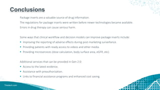 Smart Drug Package Inserts using Clinical Workflows and Decisions | PPT