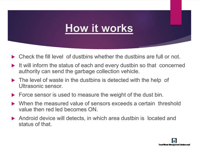 Smart dustbin | PPTX | Home Appliances | Home & Garden