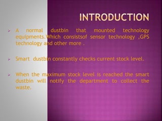 smart dustbin iot implementation | PPTX