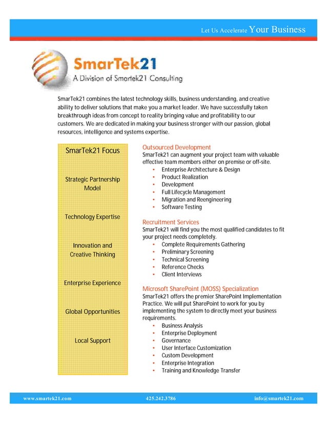 SmarTek21 Company Overview | PDF