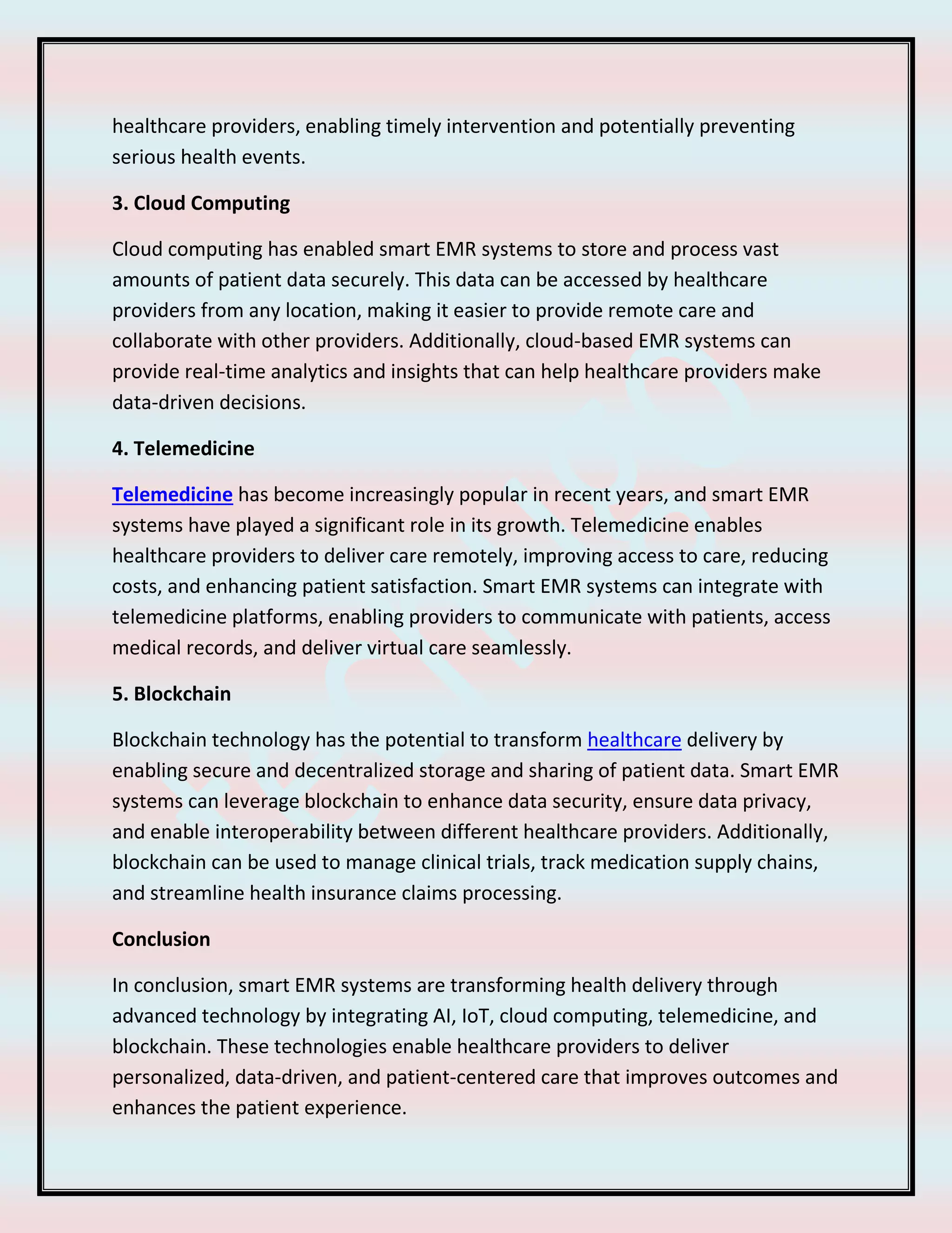 Smart EMR Systems in Healthcare Tech. | PDF