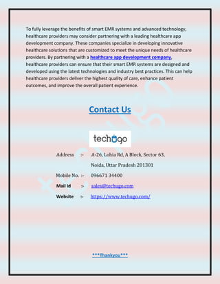 Smart EMR Systems in Healthcare Tech. | PDF