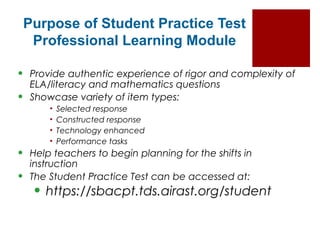 Introduction to Smarter Balanced Assessment Readiness Prof Learning | PPT