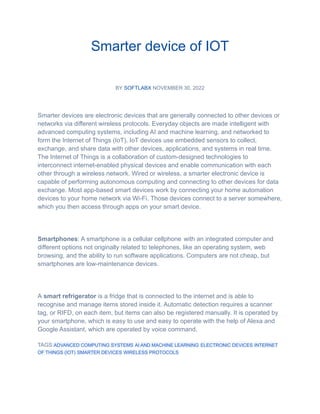 Smarter device of IOT | PDF