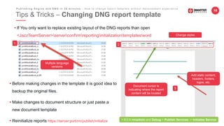 IBM Agile Engineering Summit 18: IBM Rational Publishing Engine and DNG ...
