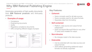 IBM Agile Engineering Summit 18: IBM Rational Publishing Engine and DNG ...