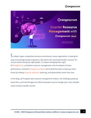 Smarter Resource Management with Orangescrum Work | PDF