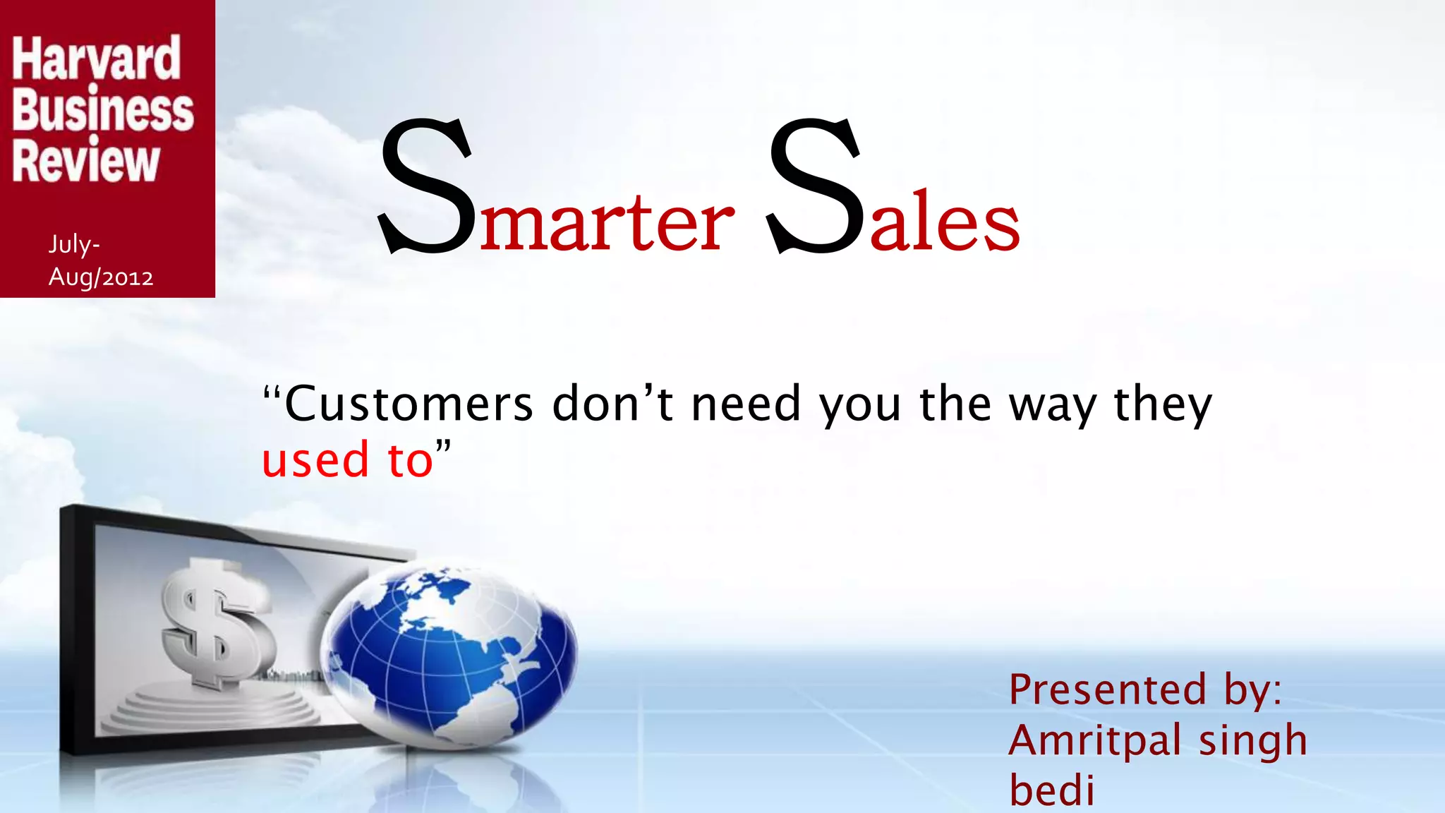 The Secret to Smarter Sales- HBR article | PPTX | Sales | Business