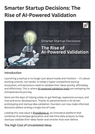 Smarter Startup Decisions: The Rise of AI-Powered Validation | PDF