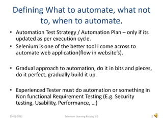 Smarter ways to do selenium automation @ work, Selenium, automation | PPTX