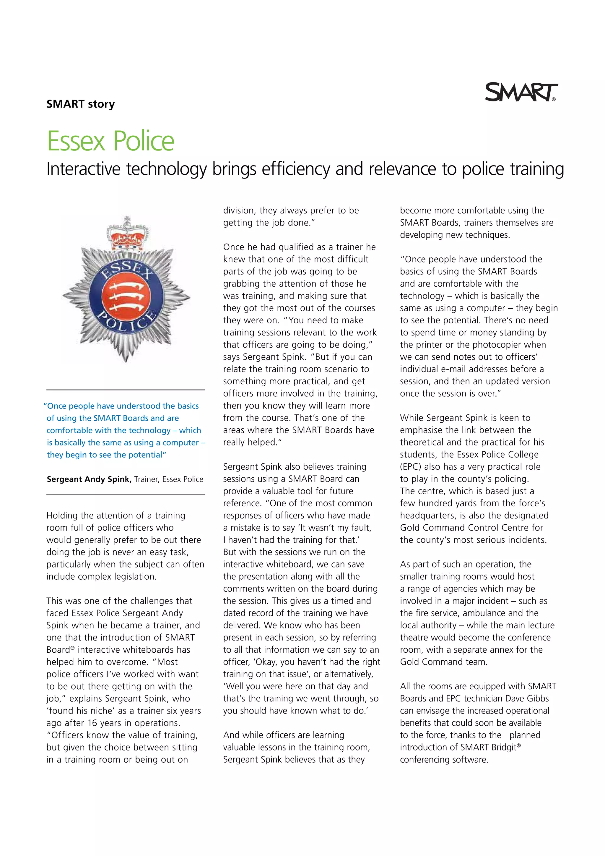 SMART Essex Police case study | PDF