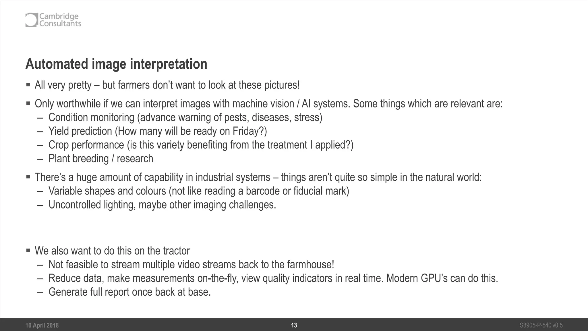 Beyond the visible - real time crop monitoring at real world speeds | PPT