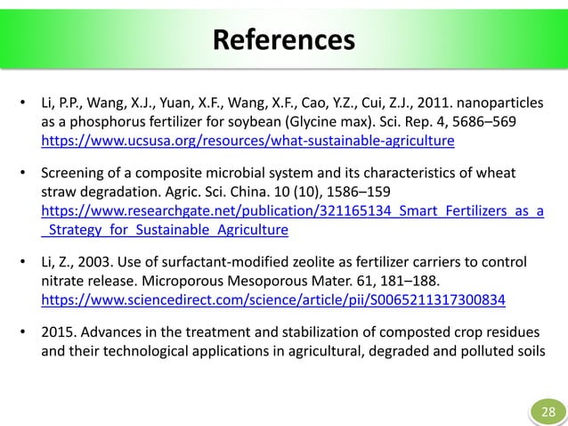 Smart fertilizers in sustainable agriculture | PPTX