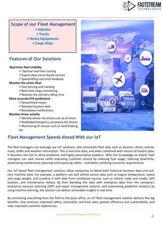 Smart fleet management solutions -Faststream Technologies | PDF