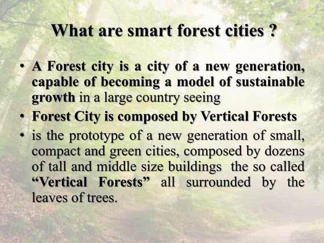 Smart forest cities | PPT