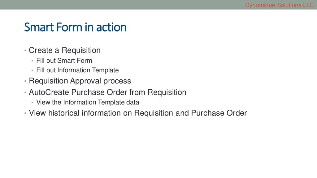 Smart forms and information templates in Oracle iProcurement