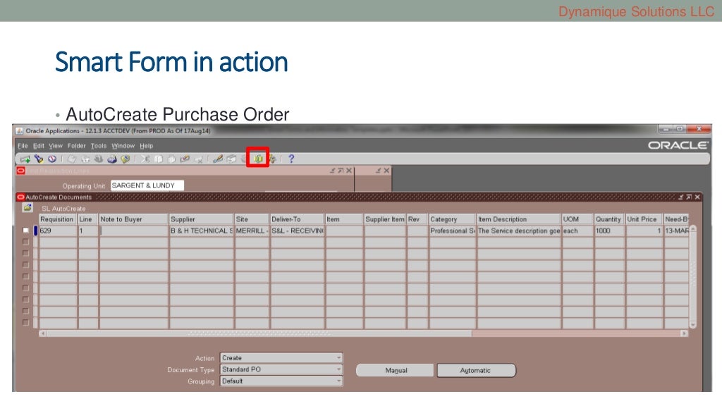 Smart forms and information templates in Oracle iProcurement