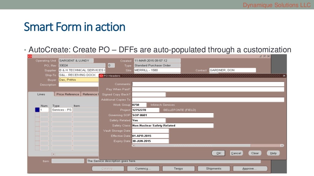 Smart forms and information templates in Oracle iProcurement