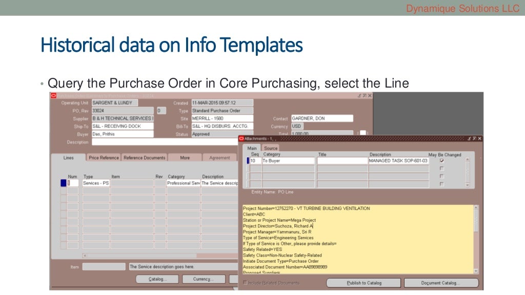 Smart forms and information templates in Oracle iProcurement