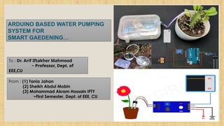 how to build a smart irrigation system with arduino uno | PPTX | Gardening | Home & Garden