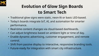 Smart Glow Sign Boards IoT and LED Tech Trends 2025 | PPTX