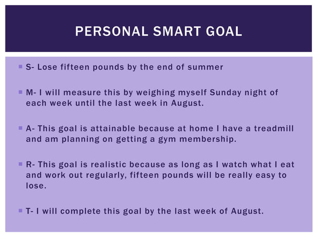 Smart goal for wellness | PPTX