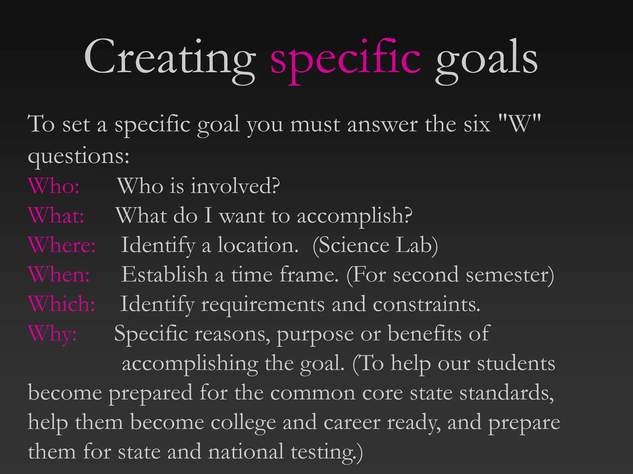 Setting Goals and Action plan for students | PPT