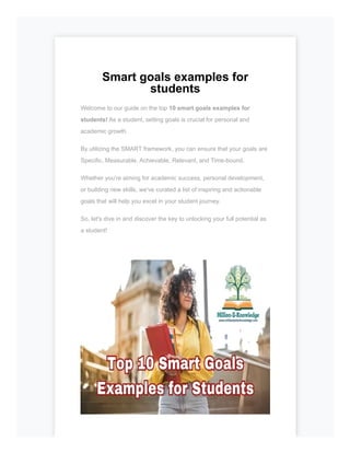 What are the smart goals examples for students.pdf