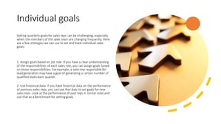 SMART GOALS FOR SALES REP.pptx | Resume Writing and Advice | Job Search