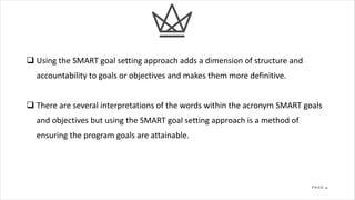 SMART Goals in grant writing