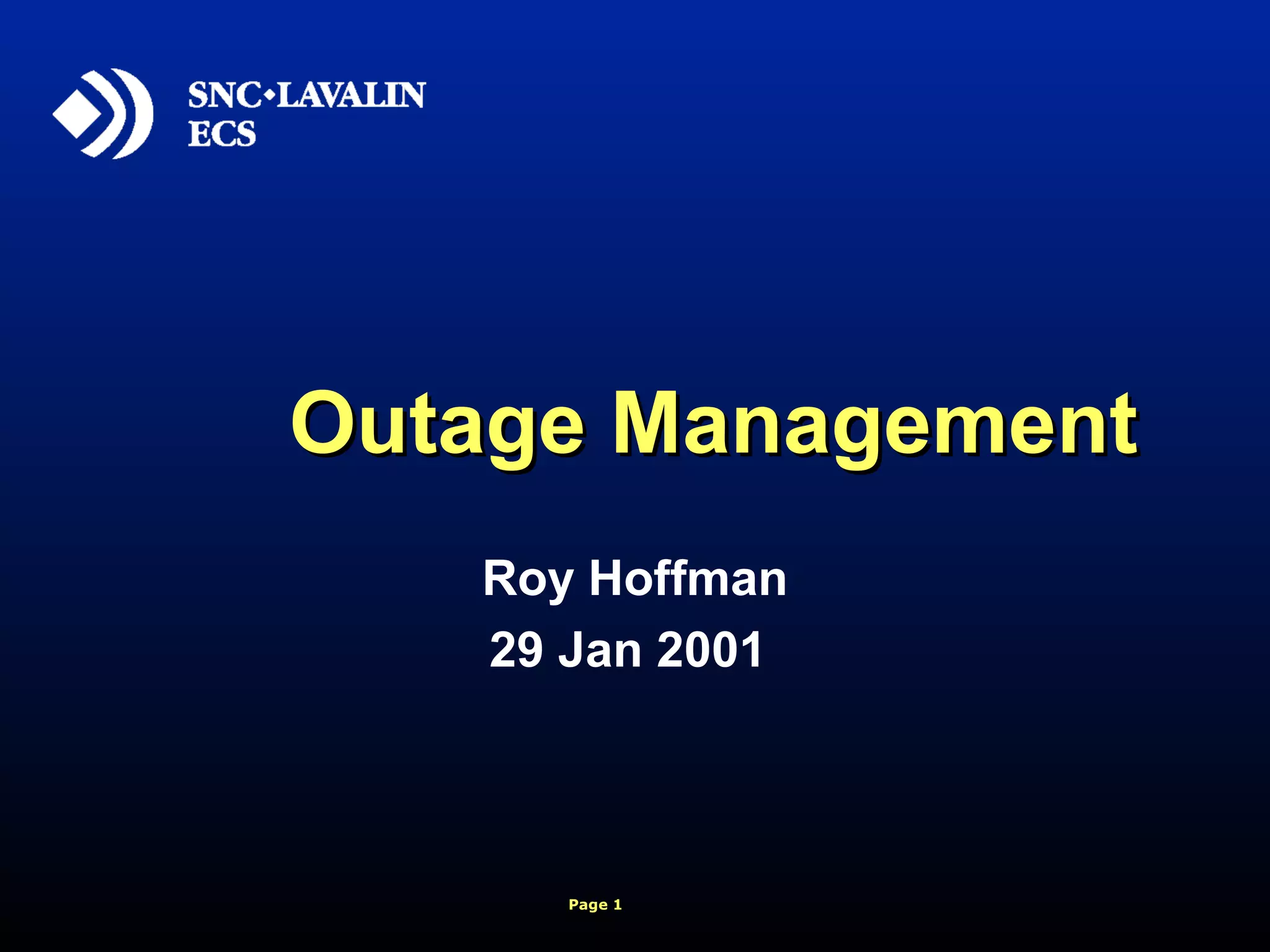 OUTAGE MANAGEMENT SYSTEM | PPT