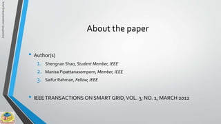 Smart grid paper presentation | PPTX