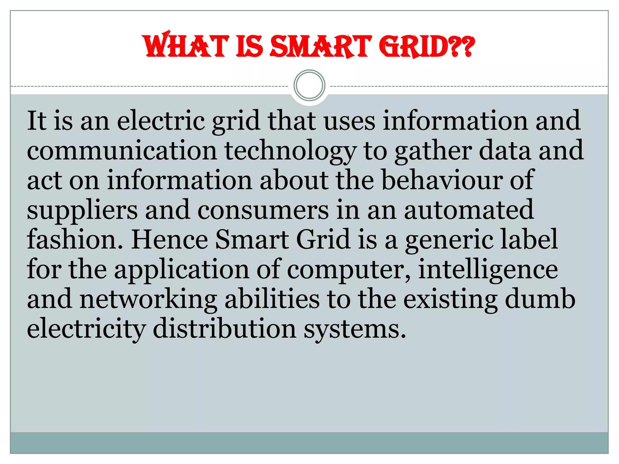 Smart grid ppt | PPTX