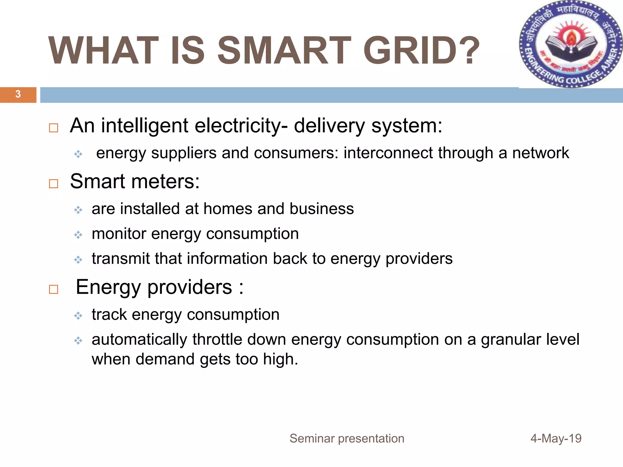 Smart grid ppt seminar topic | PPTX | Internet of Things | Internet