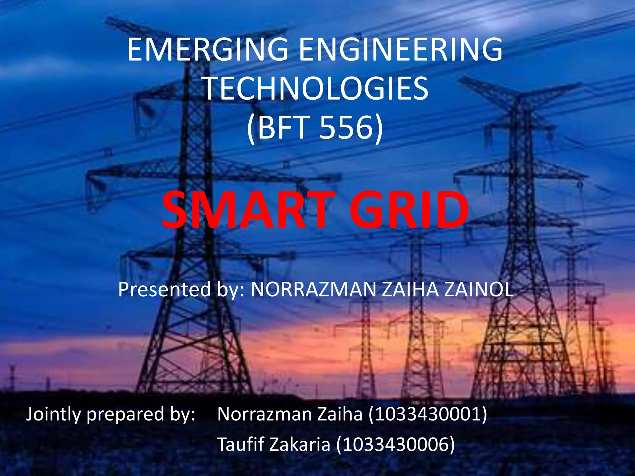 Smart grid presentation | PPTX