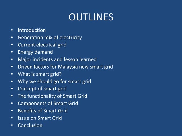 Smart grid presentation | PPTX